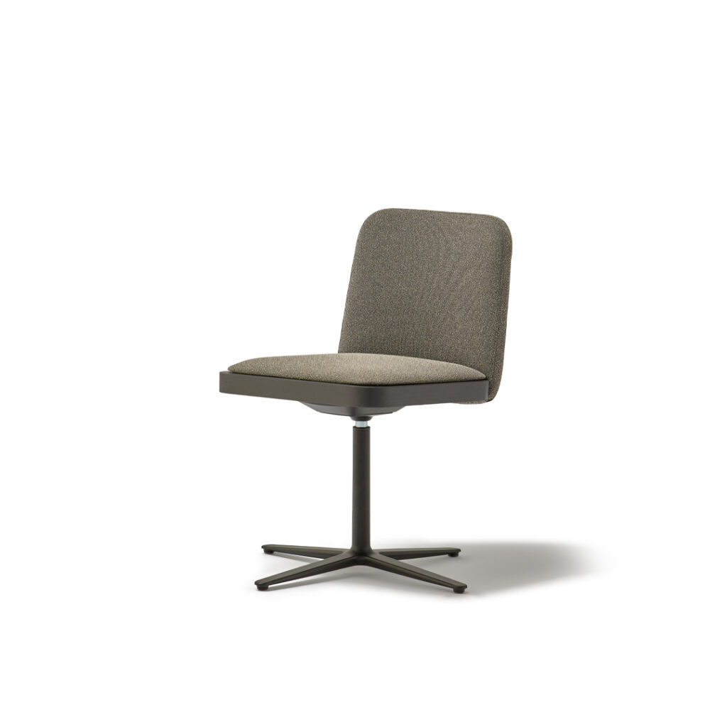 URMUS Chair with Wooden Base Accent and Flat Swivel Base - Blasco&Vila